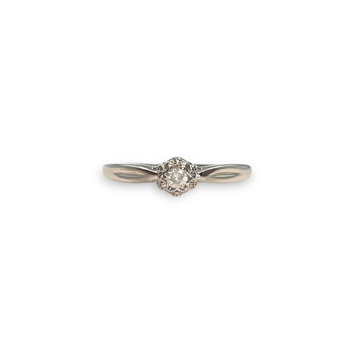 Vintage ring witgoud - "White Diamond" Diamant - Sieradenmeisje