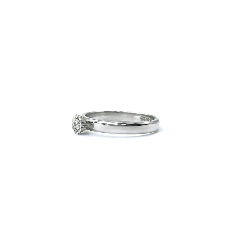 Vintage witgouden ring - "The Diamond" Diamant 0.05ct - Sieradenmeisje