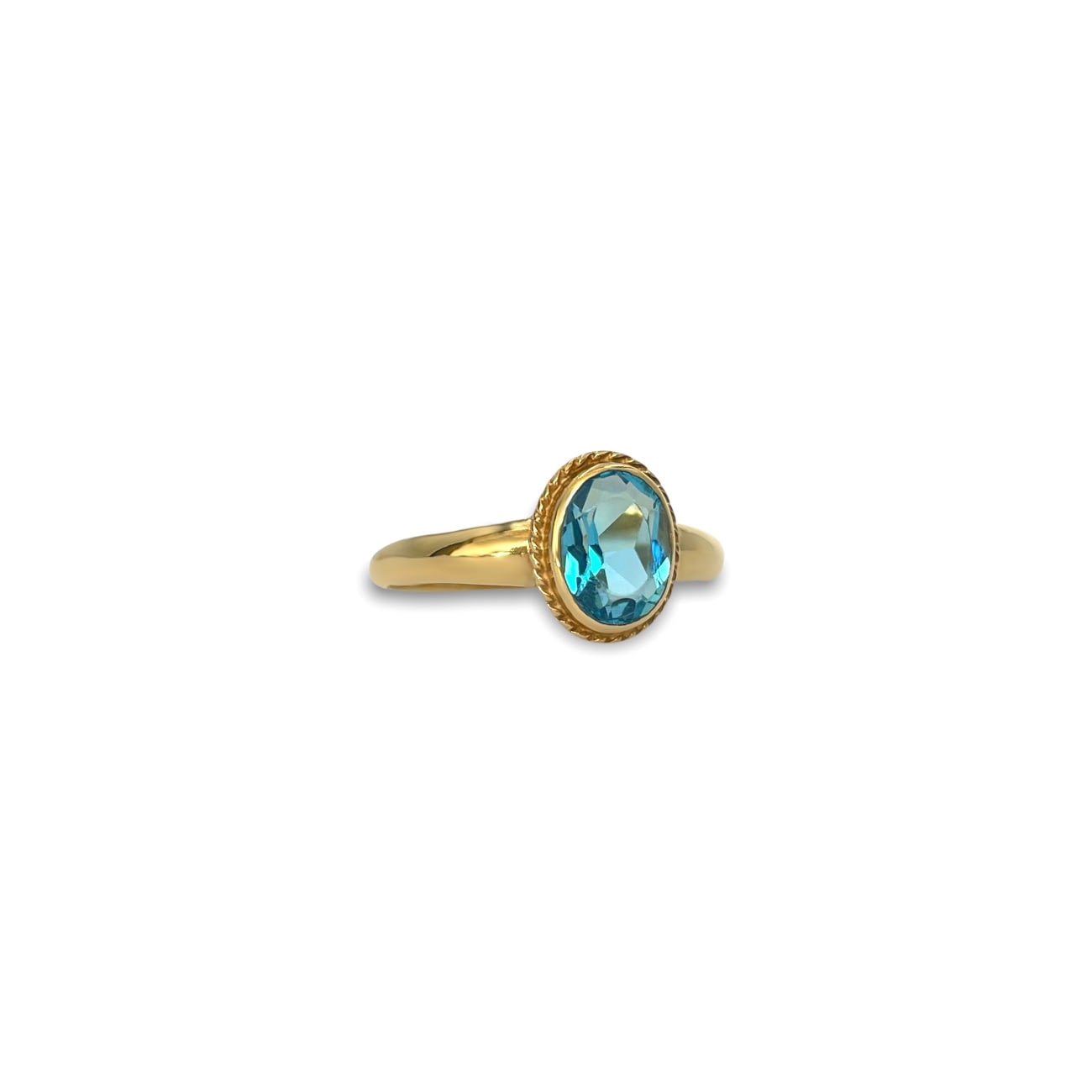 Vintage ring goud - "Summer Sky" Topaas - Sieradenmeisje