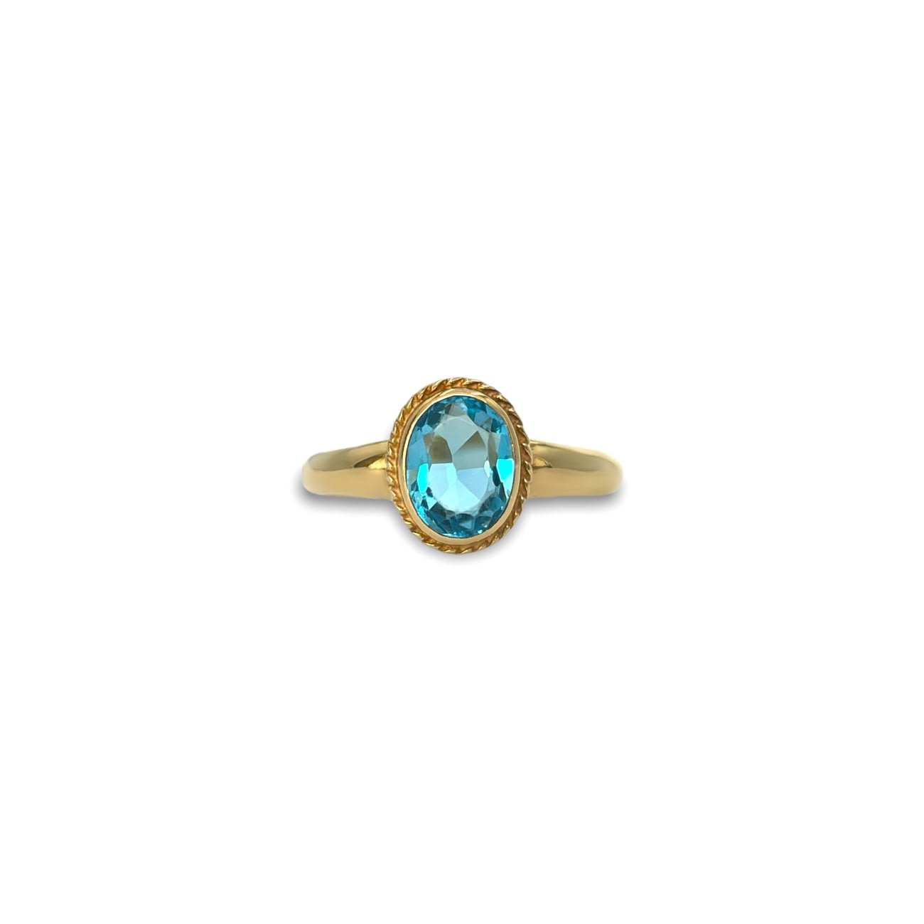 Vintage ring goud - "Summer Sky" Topaas - Sieradenmeisje