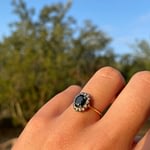 Vintage ring goud - "Royal Blue" Saffier & diamant - Sieradenmeisje