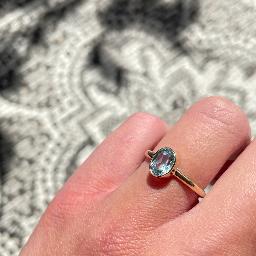 Vintage gouden ring - "Perfect Day" Topaas - Sieradenmeisje