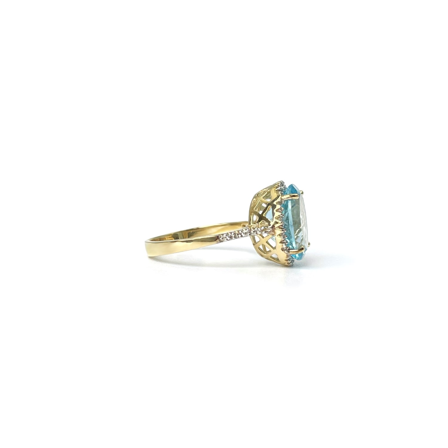 Lichtblauwe saffier & diamant ring - "Blue Lagoon" - Sieradenmeisje