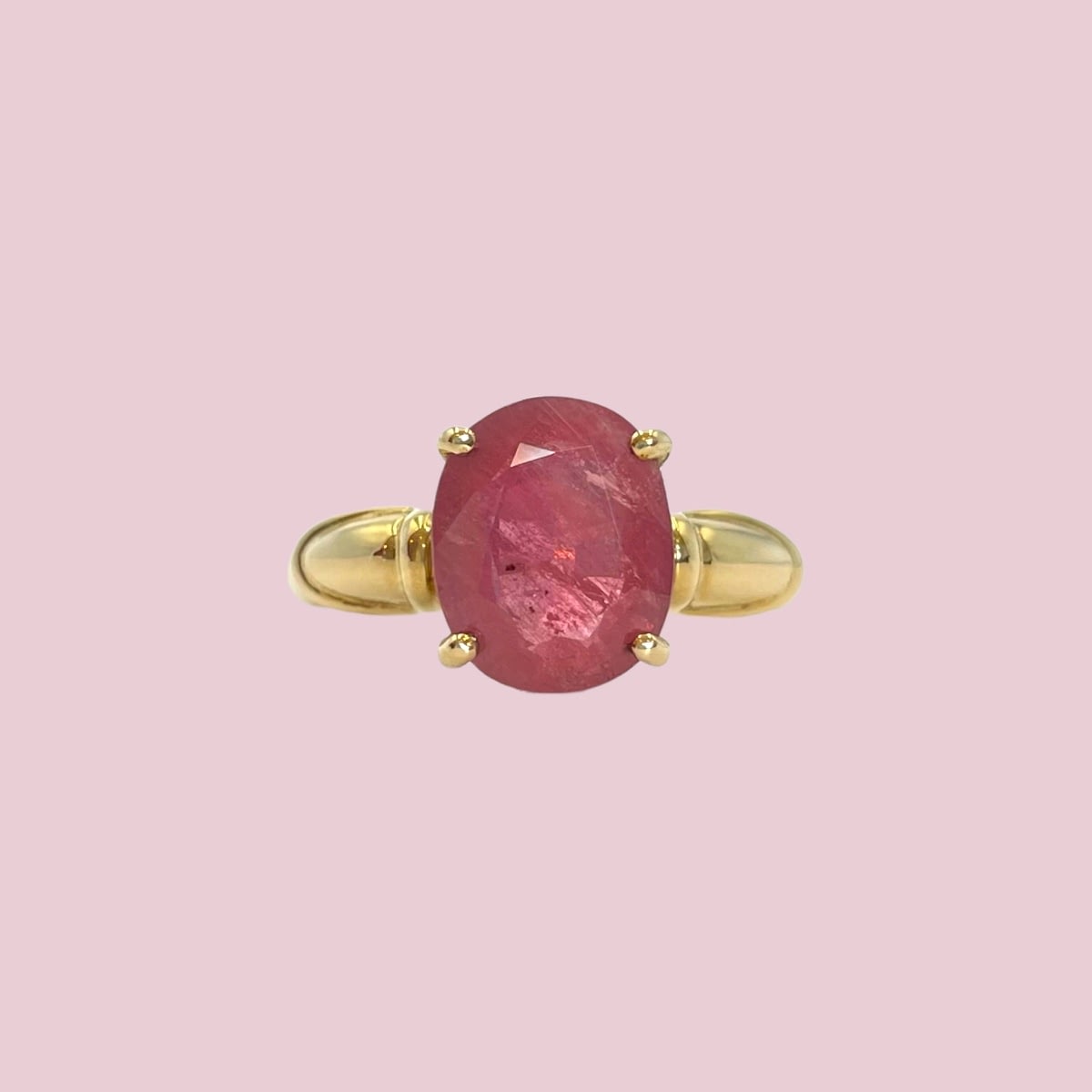 Vintage ring goud - "Framboise" Robijn ring - Sieradenmeisje