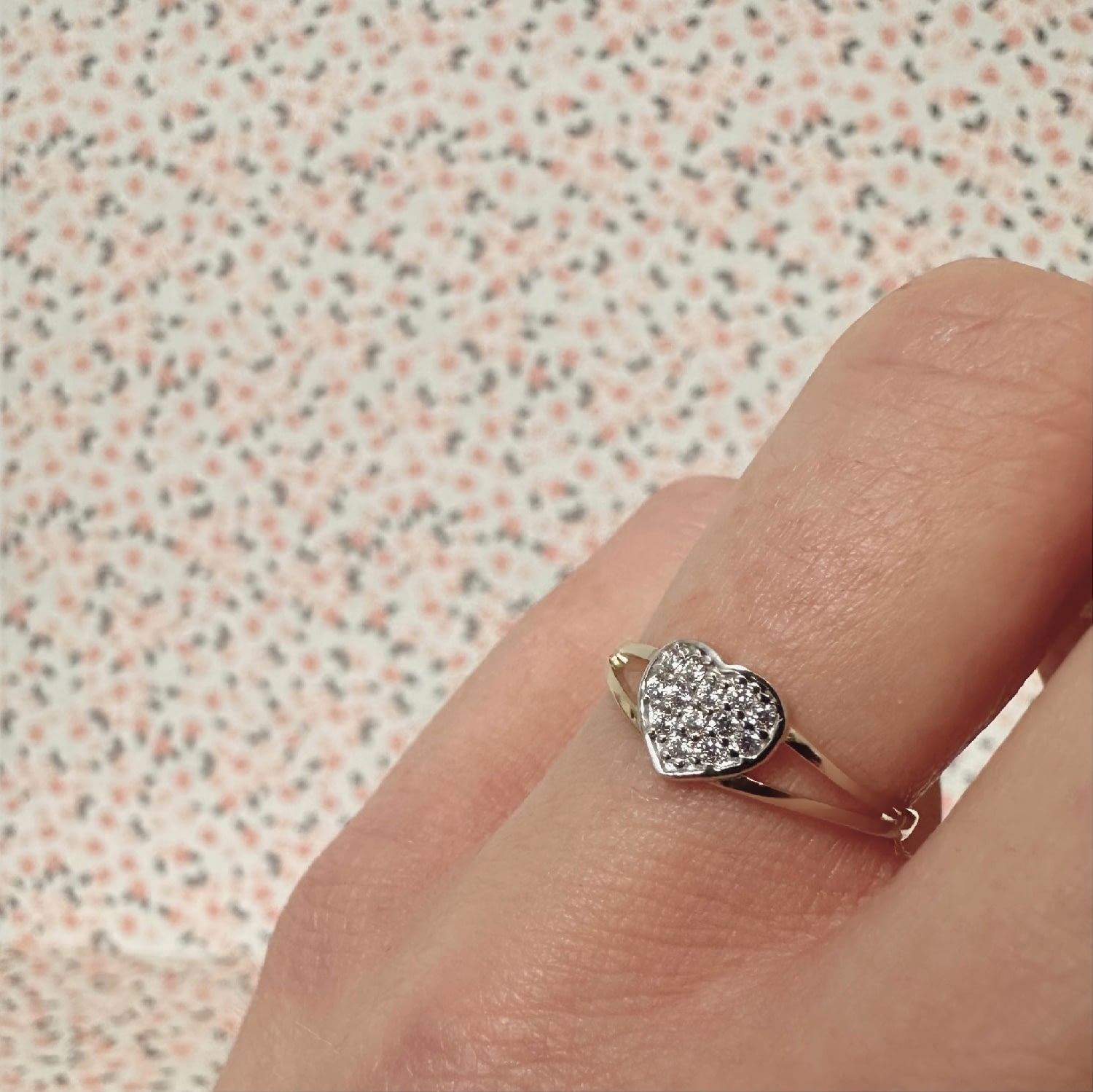 Hart ring met zirkonia's - "Sparkly Heart" - Sieradenmeisje