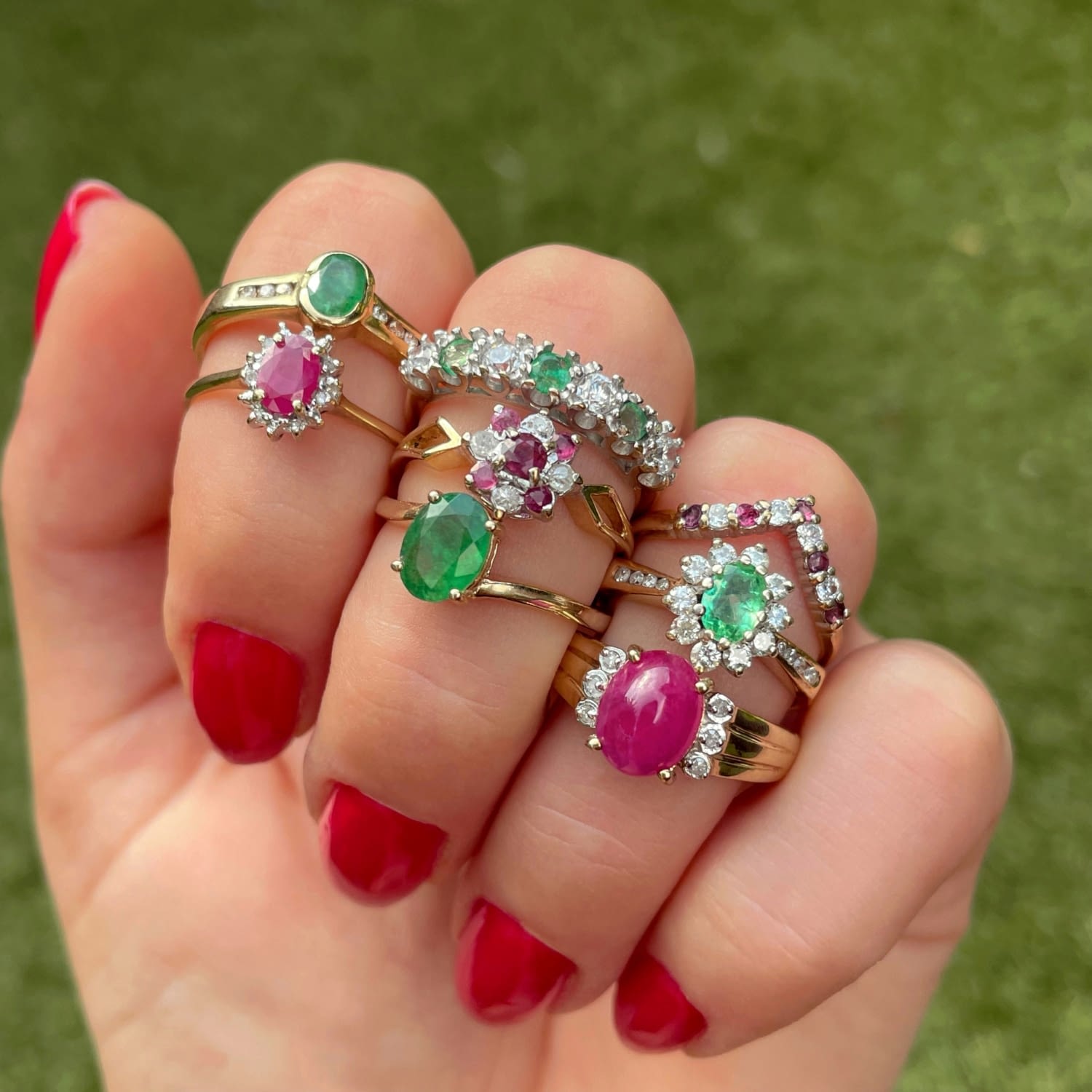Vintage gouden ring - "Jungle Gem" Smaragd - Sieradenmeisje
