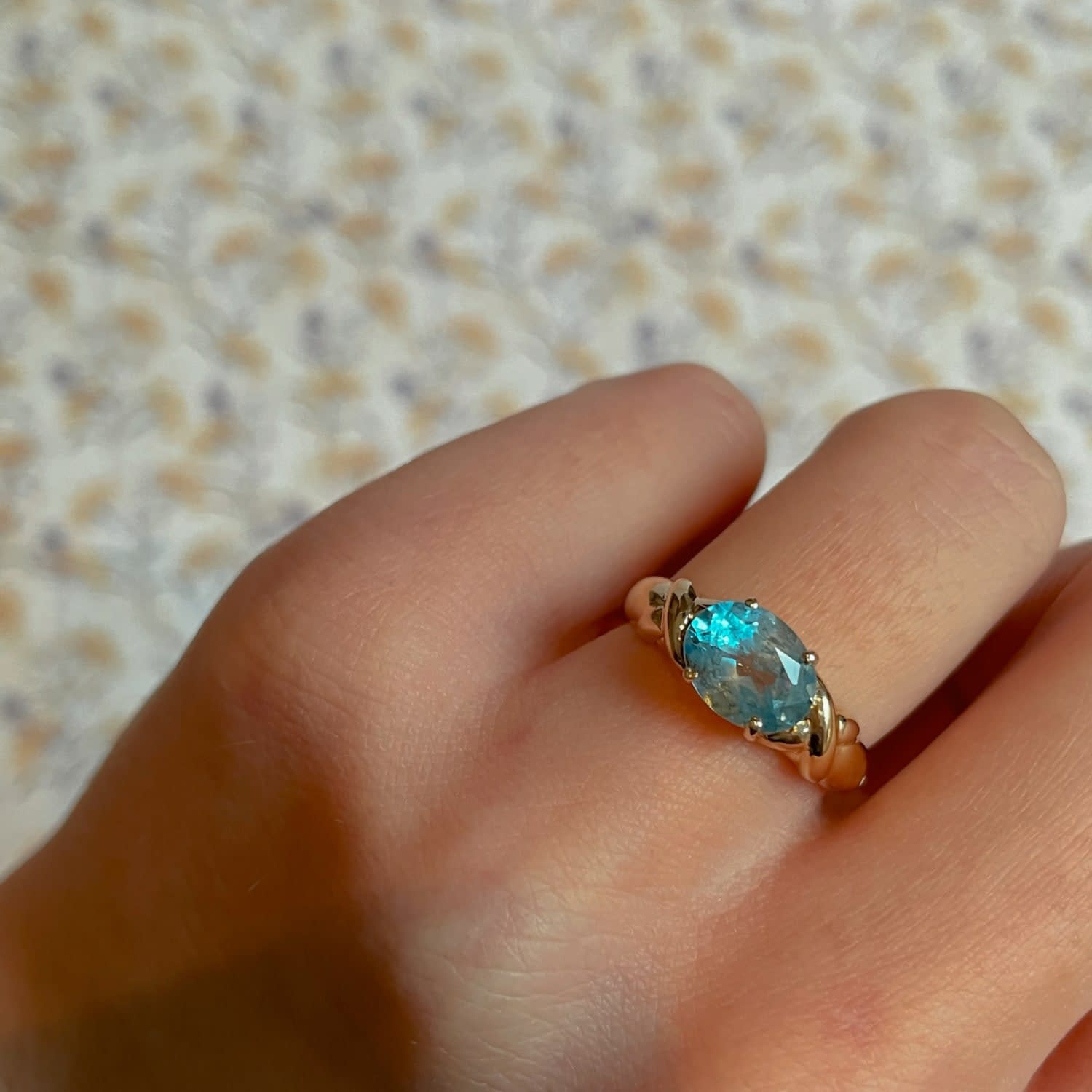 Vintage ring goud - "Tropicana" Topaas - Sieradenmeisje